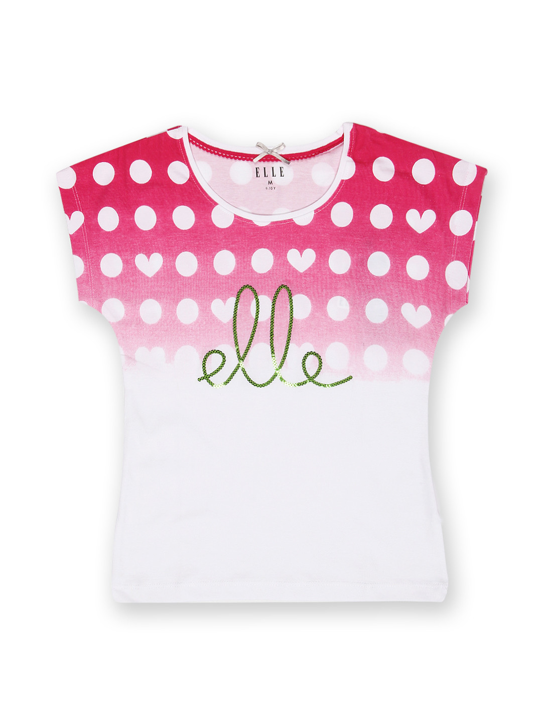Buy Elle Kids Girls Pink White Printed Pure Cotton T Shirt - Tshirts ...