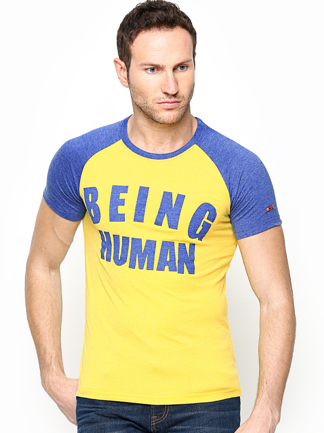Buy Being Human Clothing Men Yellow Pure Cotton T Shirt - Tshirts for ...