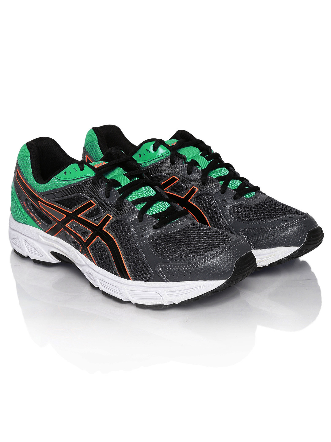 Buy ASICS Men Grey & Green Gel Contend 2 Running Shoes - Sports Shoes ...
