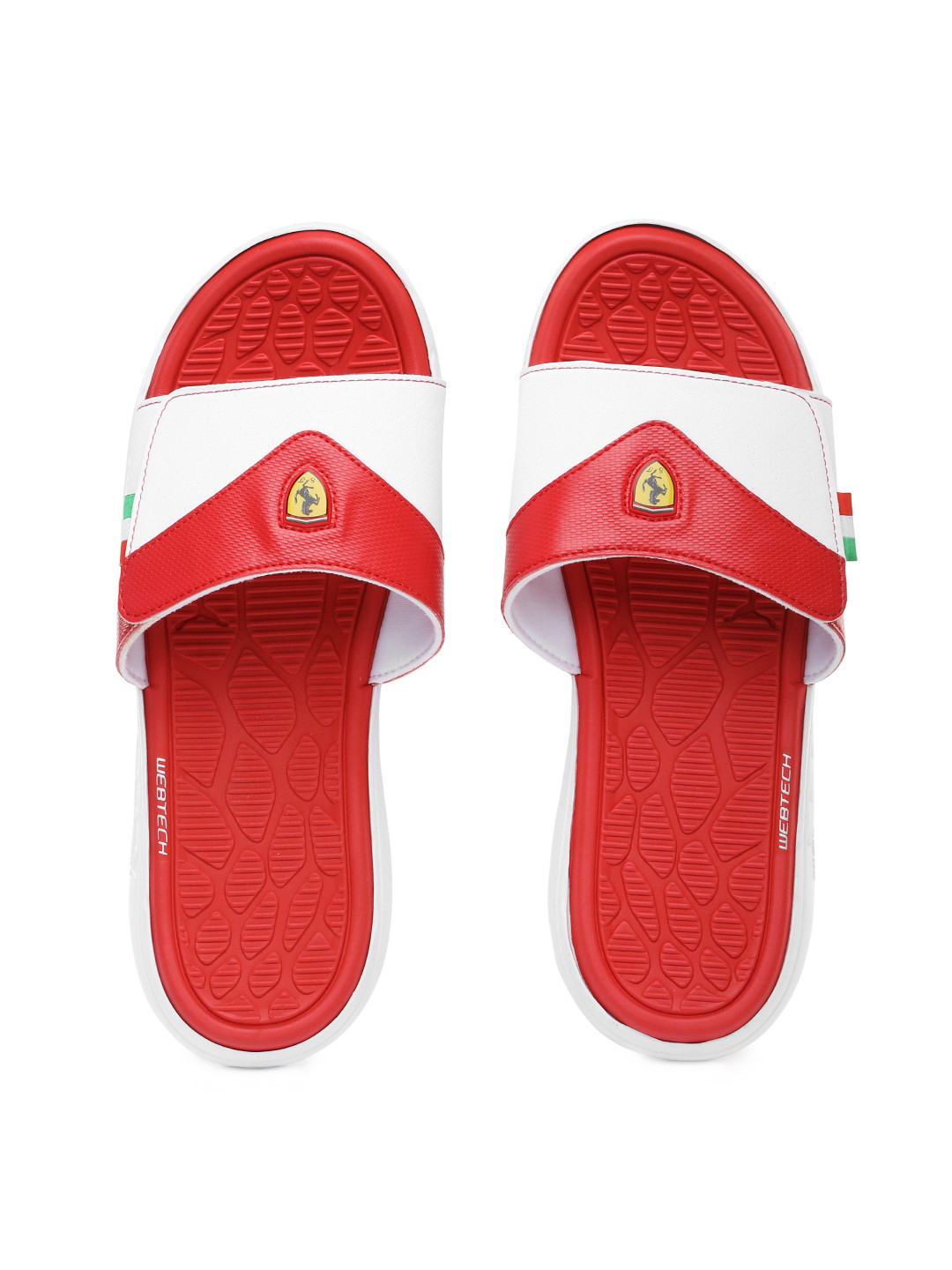 Buy PUMA Men Red & White Slippin Webcage Scuderia Ferrari Flip Flops ...