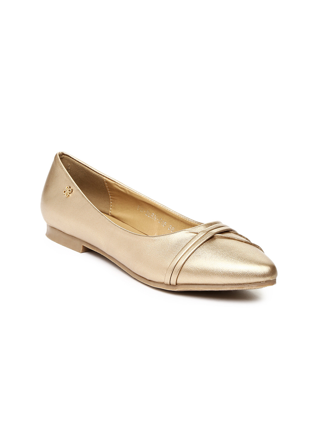 Buy Addons Women Gold Toned Flat Shoes - Flats for Women 720078 | Myntra