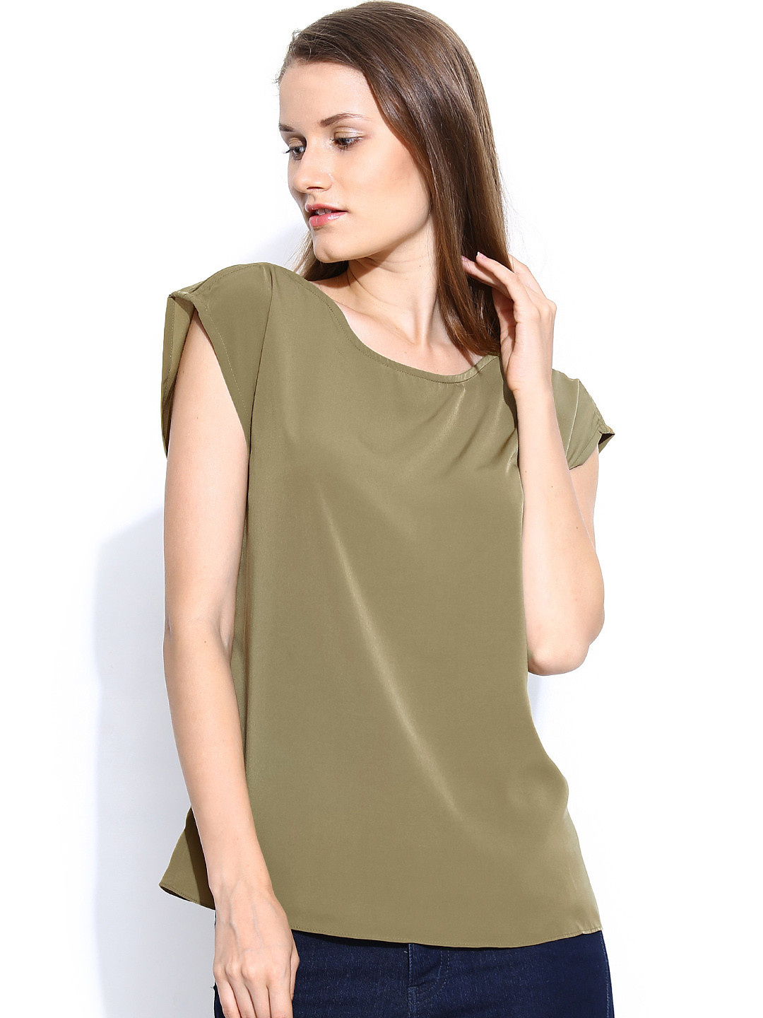 Buy Vero Moda Women Olive Green Top - Tops for Women 751965 | Myntra