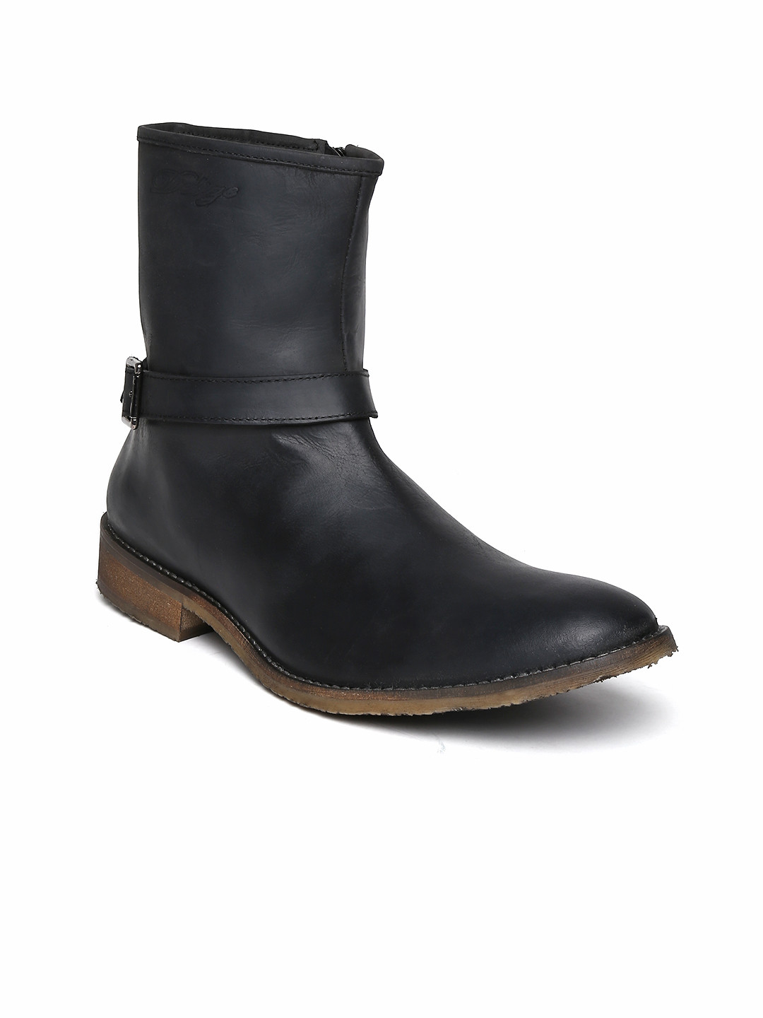 Buy Delize Men Black Leather Boots - Casual Shoes for Men 753042 | Myntra