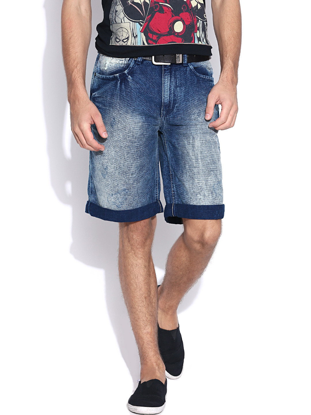 Buy Pepe Jeans Men Blue Denim Shorts - Shorts for Men 771425 | Myntra