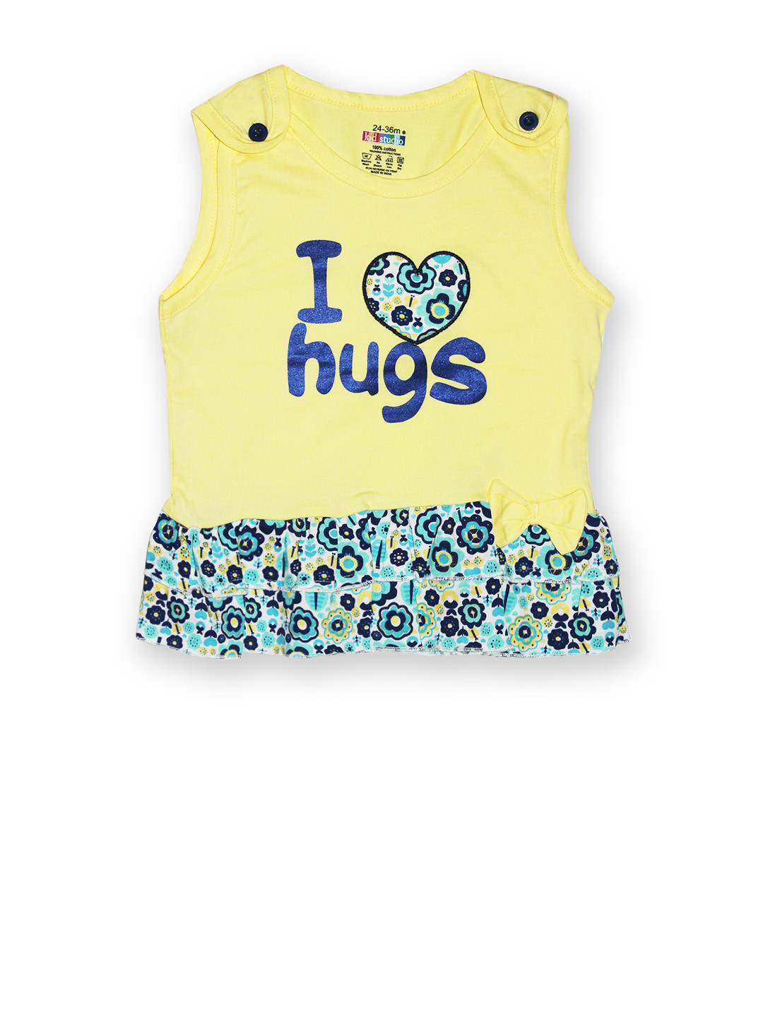 Buy Kids Studio Girls Yellow Printed Top - Tops for Girls 783356 | Myntra