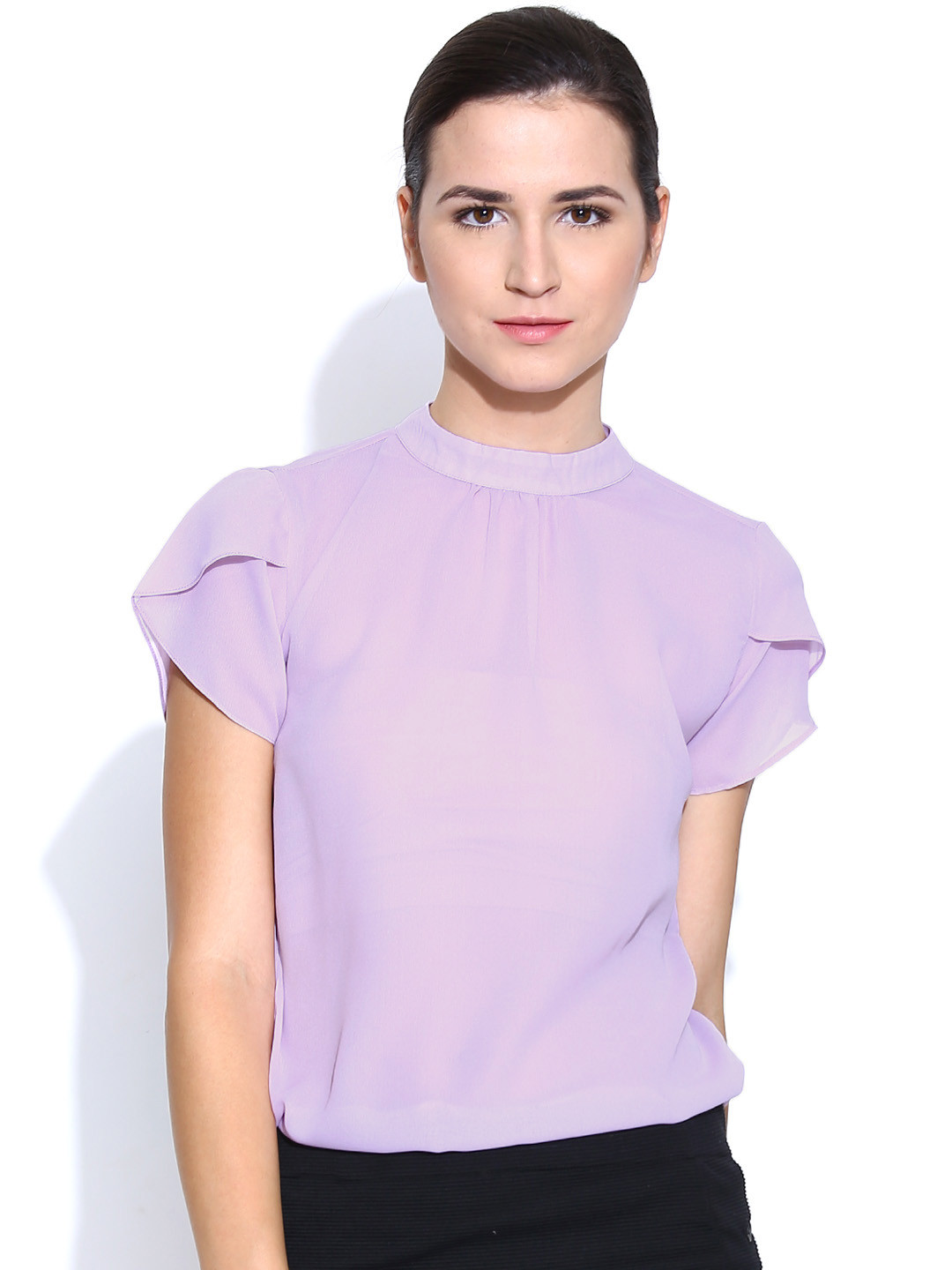 Buy Colors Couture Women Lavender Petal Sleeve Top - Tops for Women ...