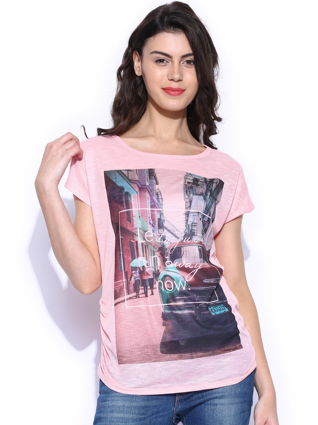 Buy People Women Pink Printed Top - Tops for Women 803777 | Myntra