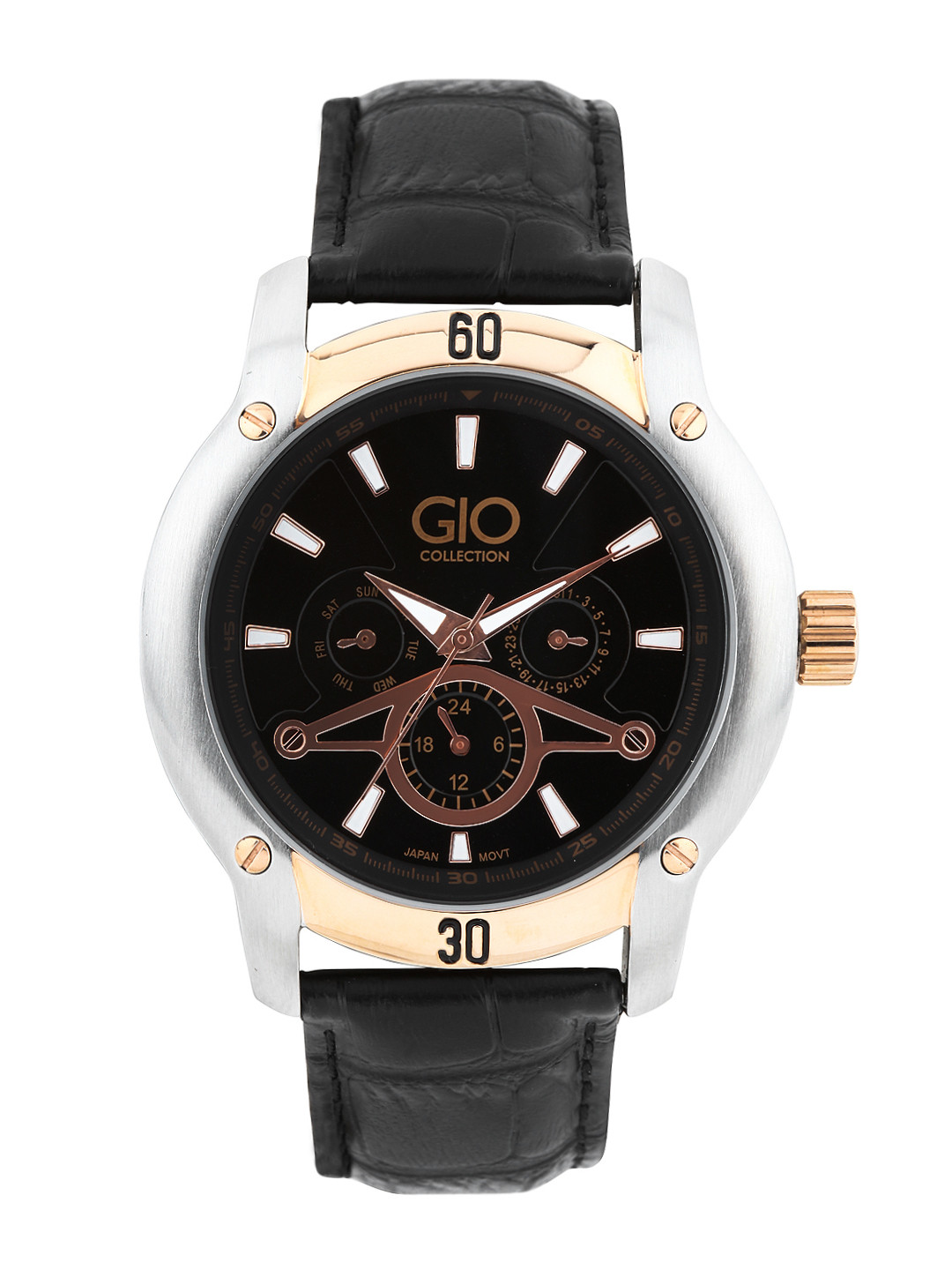 Buy GIO COLLECTION Men Black Analogue Watch G0067 07 - Watches for Men ...