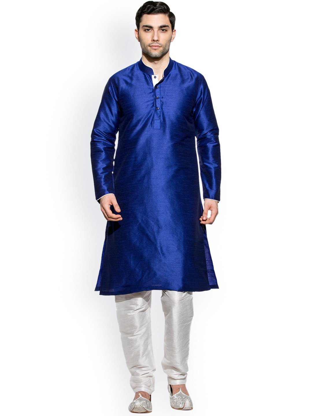 Buy Amora Blue & White Kurta Pyjama Set - Kurta Sets for Men 867751 ...