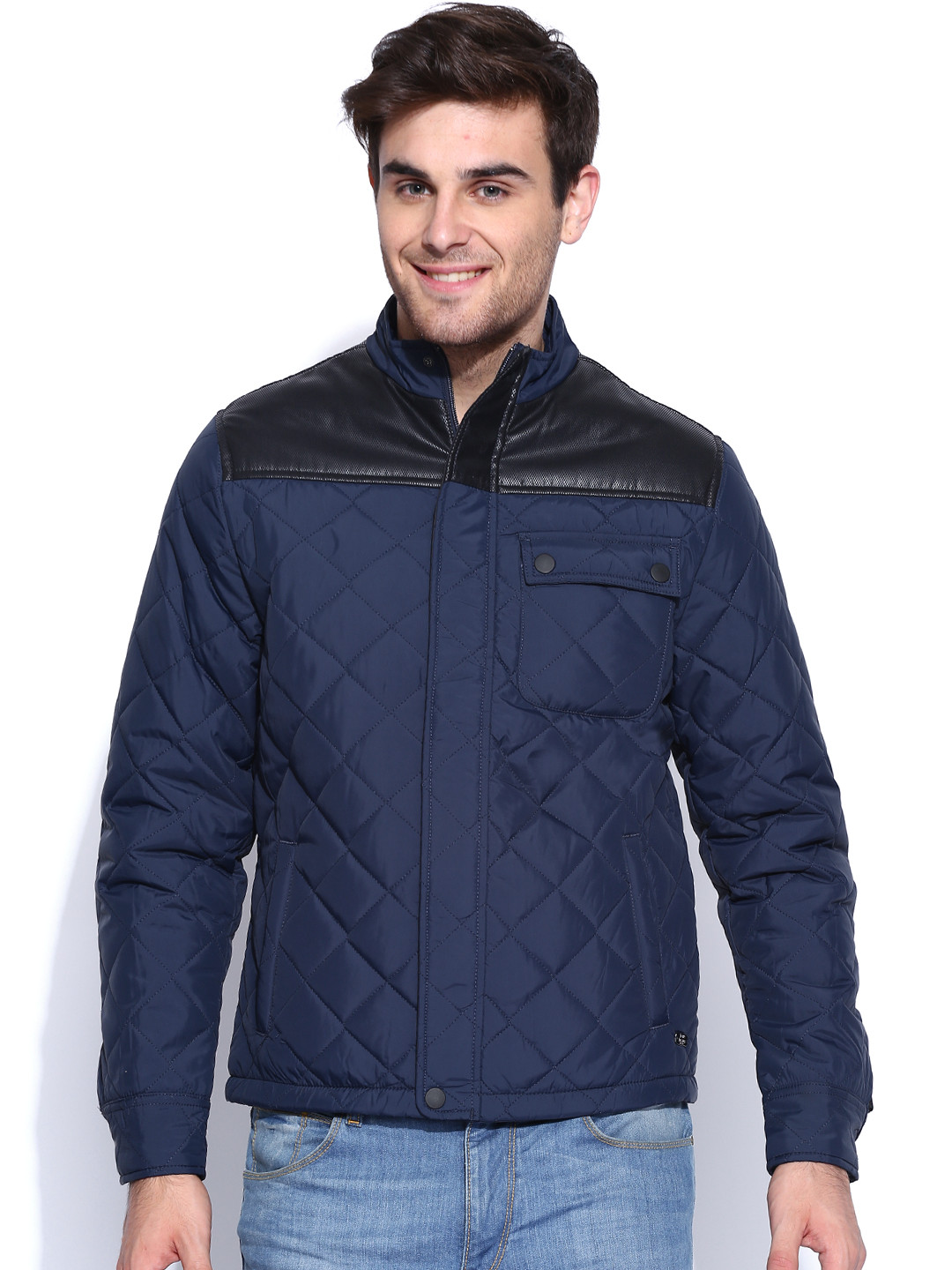 Buy John Players Men Navy Padded Jacket - Jackets for Men 874301 | Myntra