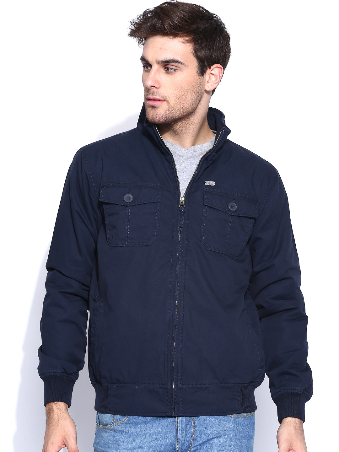 Buy John Players Navy Bomber Jacket - Jackets for Men 874304 | Myntra