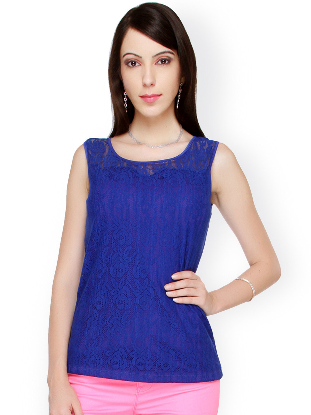 Buy Bedazzle Blue Lace Top - Tops for Women 900340 | Myntra
