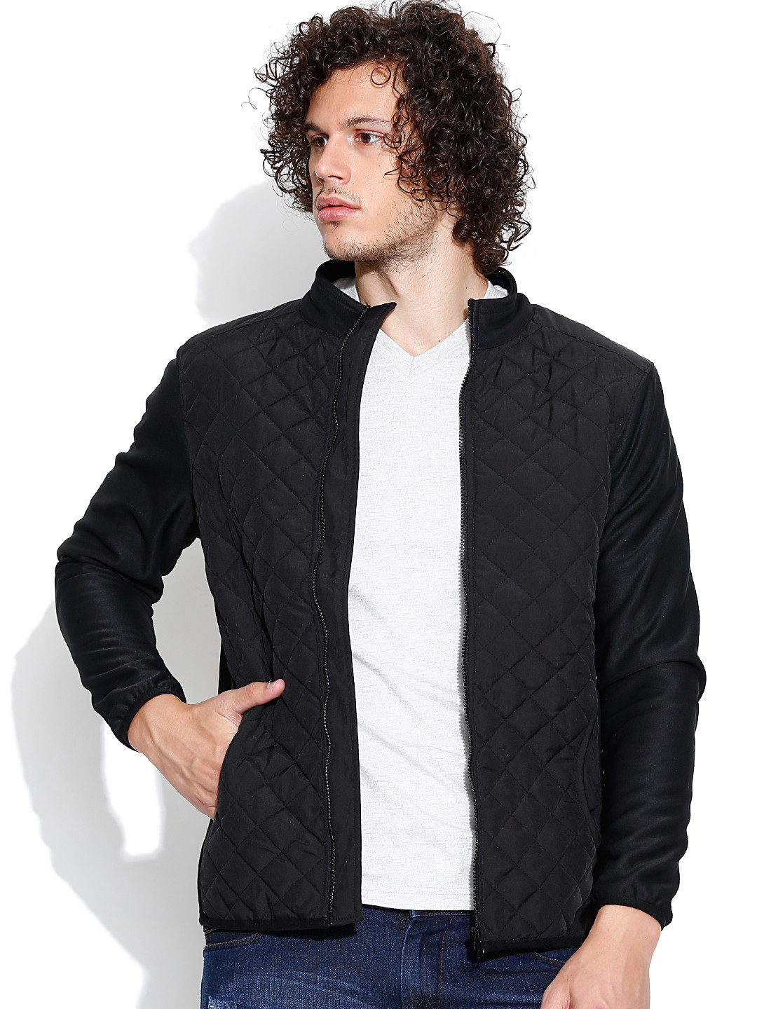 Buy John Players Black Quilted Jacket - Jackets for Men 921633 | Myntra