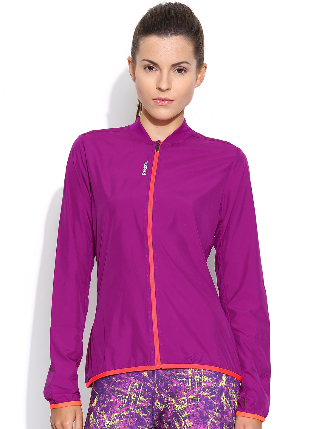 Buy Reebok Magenta RE WVN Slim Running Jacket - Jackets for Women ...