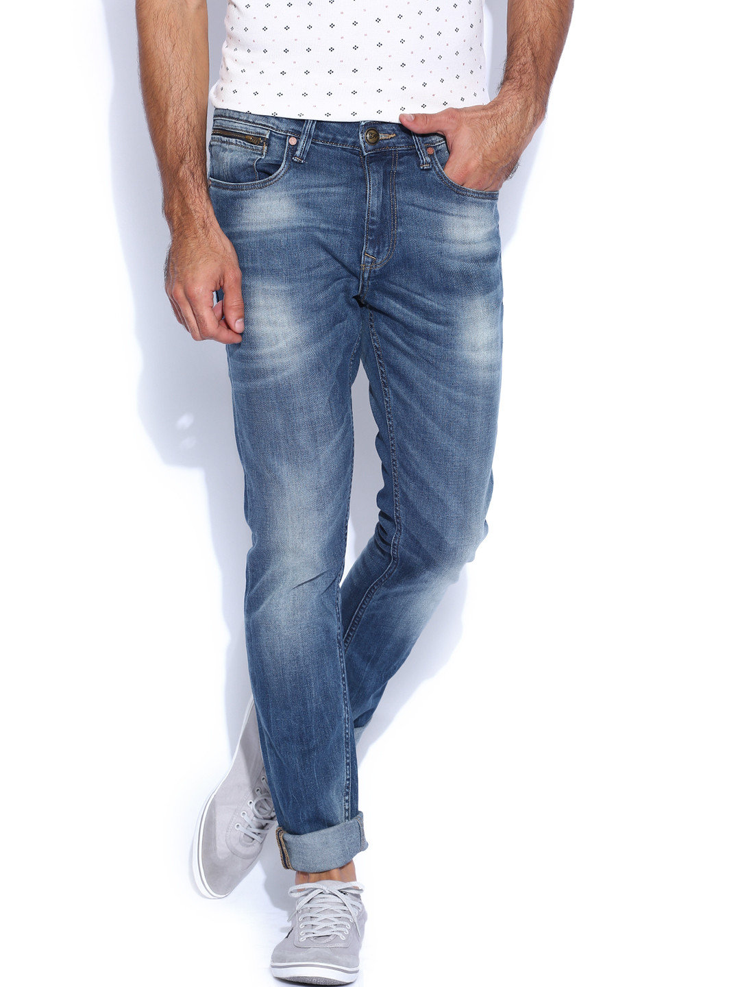 Buy Ed Hardy Blue Washed Super Slim Fit Jeans - Jeans for Men 950950 ...
