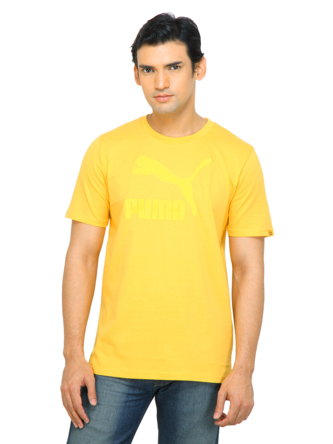 Buy Puma Men Yellow Pure Cotton T Shirt - Tshirts for Men 17943 | Myntra