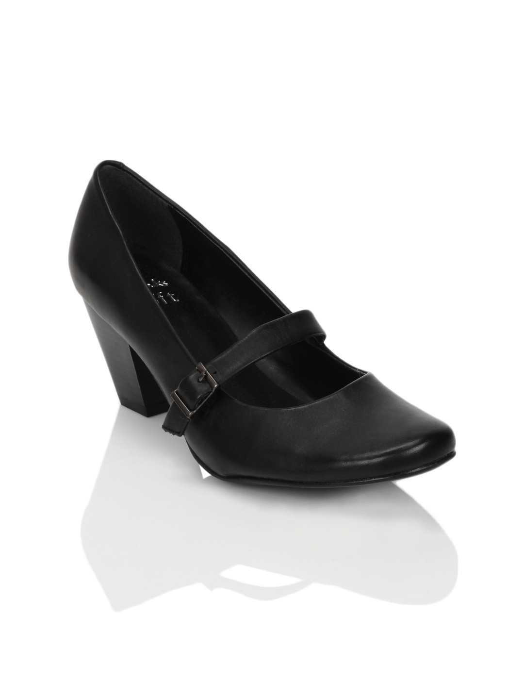 Buy Clarks Women Cash Box Leather Black Heeled Shoes - Heels for Women ...
