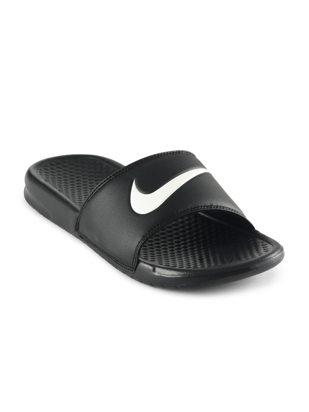 Buy Nike Black Benassi Swoosh NSW Flip Flops - Flip Flops for Men 19304 ...