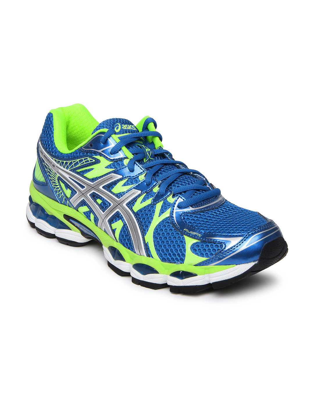 Buy ASICS Men Blue & Neon Green Gel Nimbus 16 Running Shoes - Sports ...