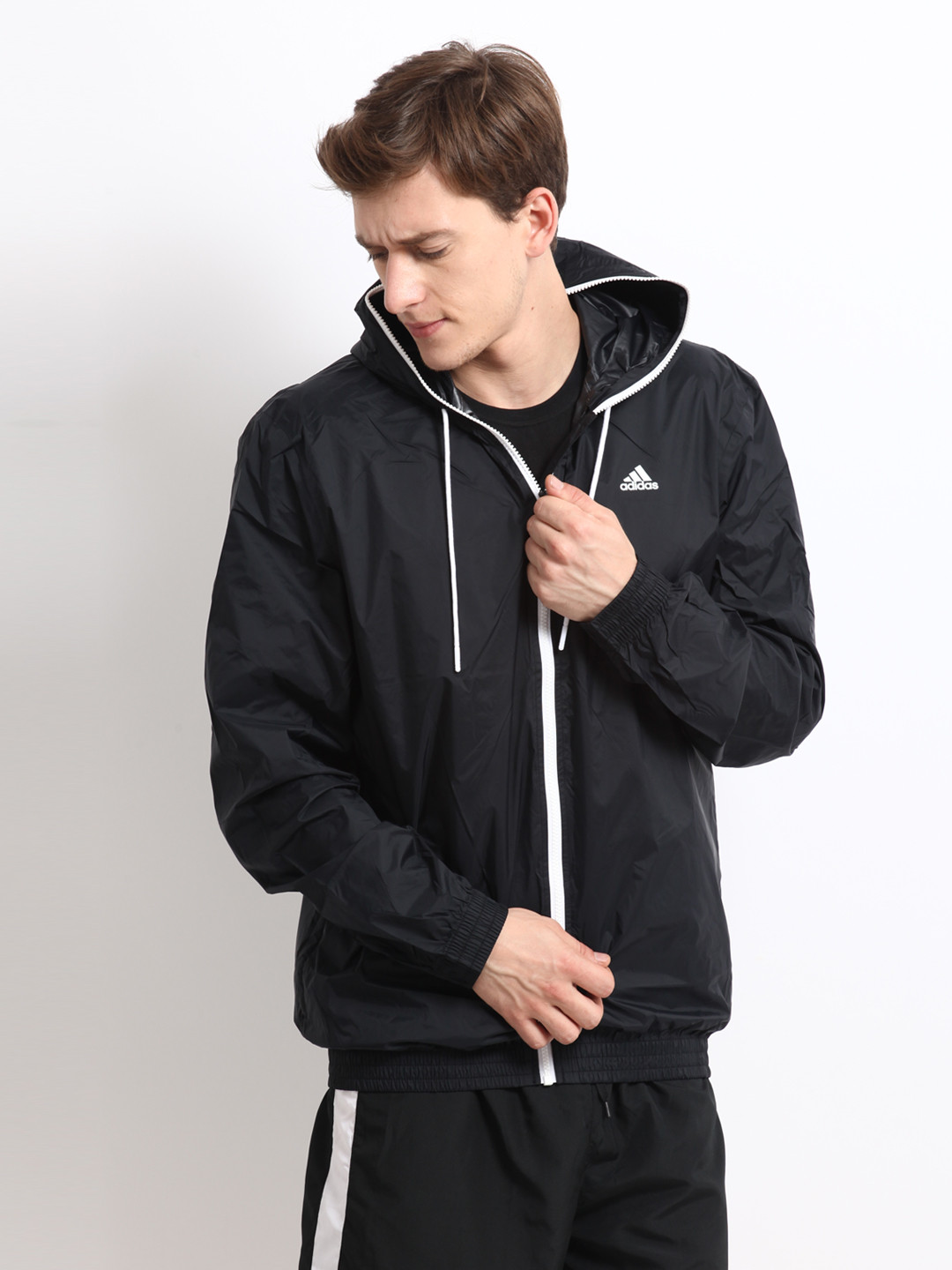 Buy ADIDAS Men Black Rain Jacket - Jackets for Men 173609 | Myntra