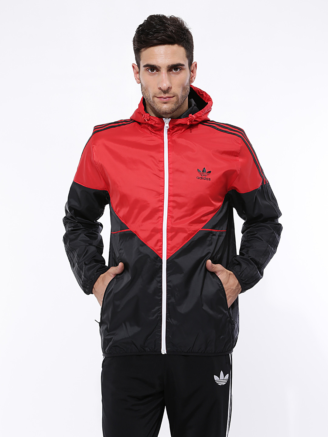 Buy ADIDAS Originals Men Red & Black Windbreaker COLORADO WB Jacket ...