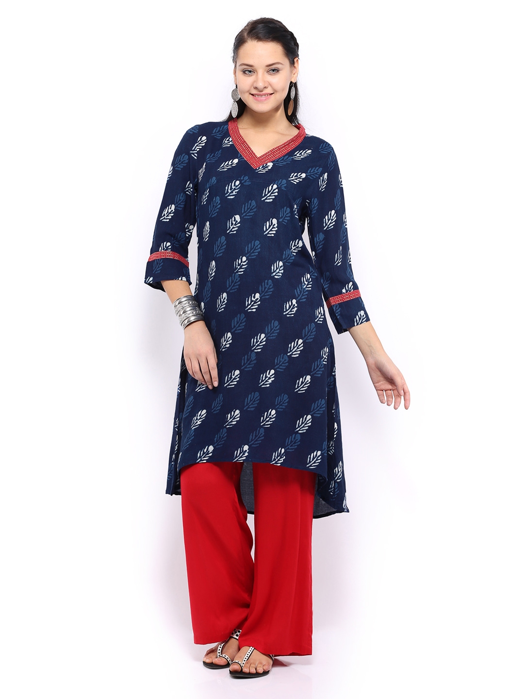 Buy Anouk Women Indigo Blue Printed Kurta Kurtas For Women 243176