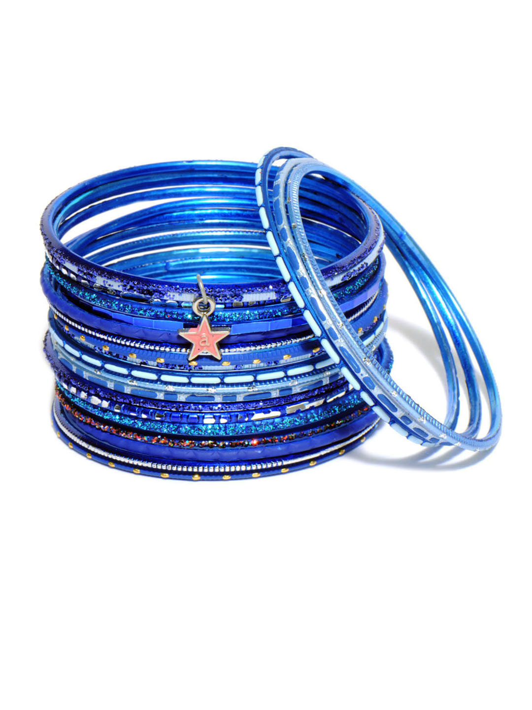 Buy Ayesha Blue Glitter Set Of Bangles - Bangle for Women 130029 | Myntra