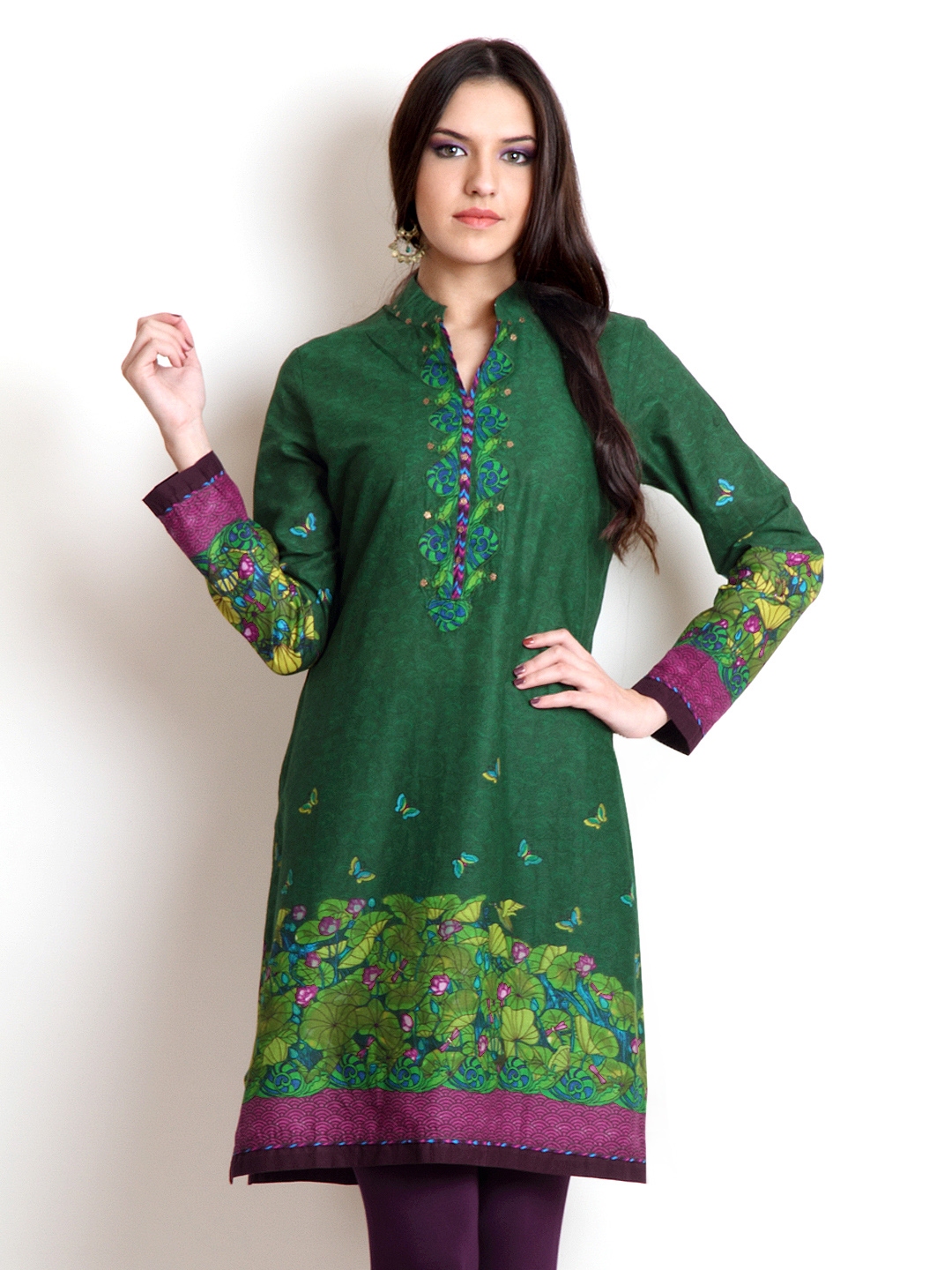 Buy Biba Outlet Women Green Printed Kurta Kurtas For Women 171439