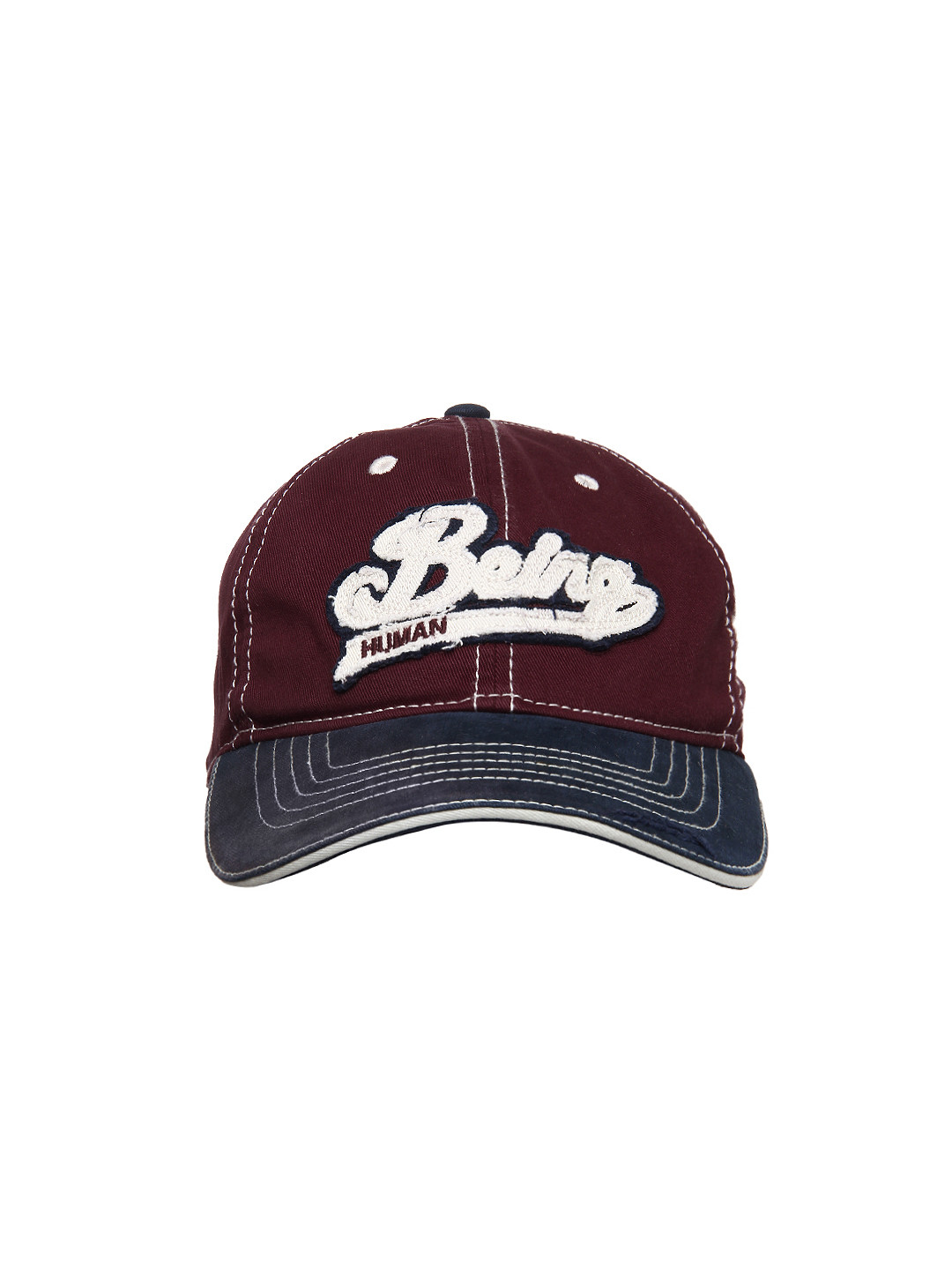 Buy Being Human Clothing Men Maroon & Navy Blue Cap - Caps for Men ...