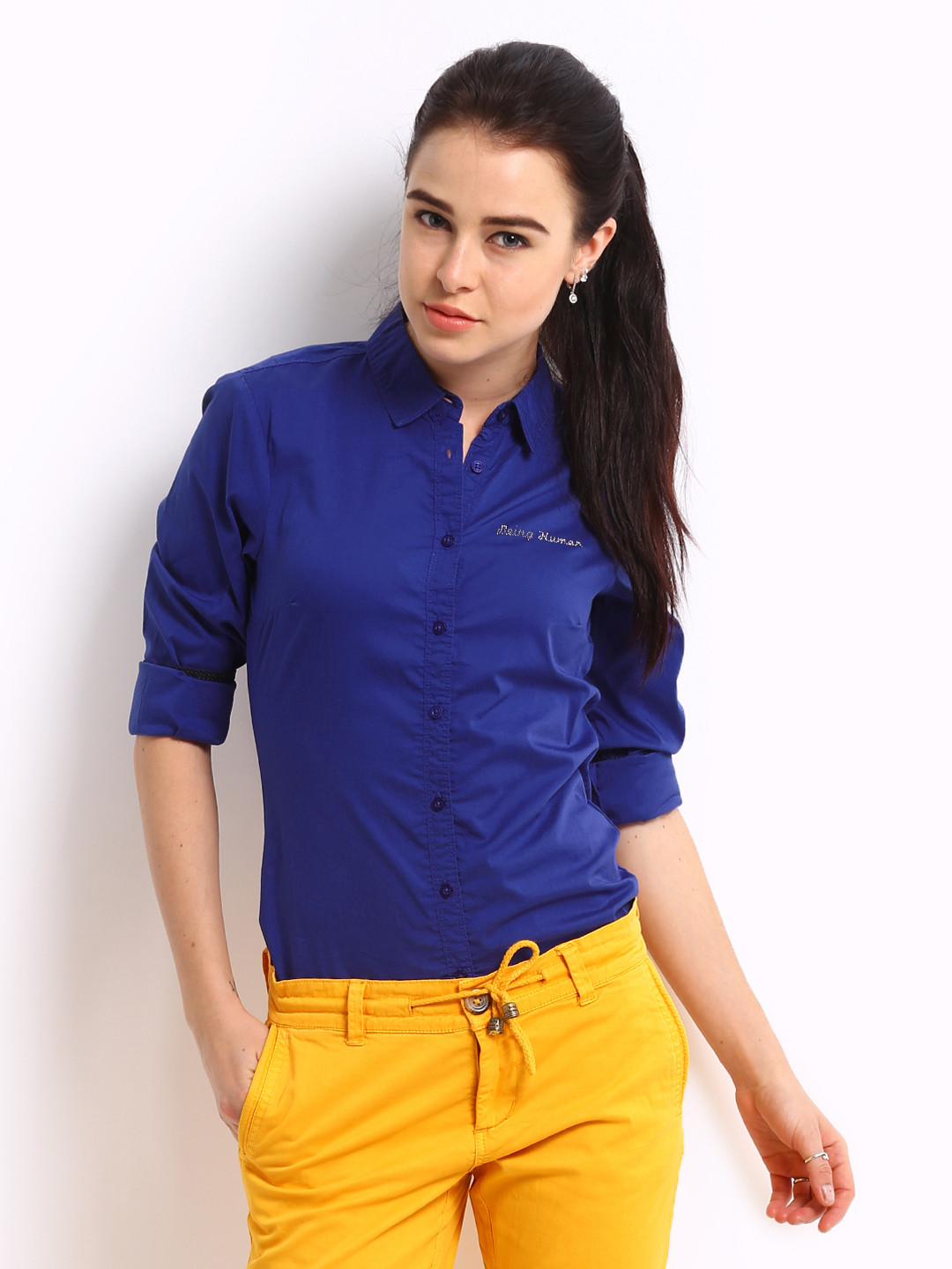 Buy Being Human Clothing Women Blue Shirt - Shirts for Women 239070 ...