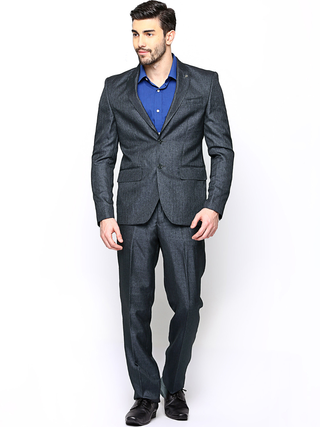 Buy Blackberrys Men Charcoal Grey Slim Fit Single Breasted Suit - Suits ...