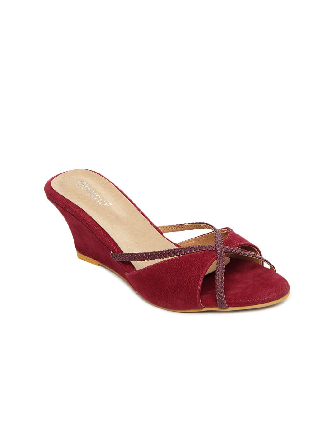Buy Bonjour Women Maroon Sandals - Heels for Women 209088 | Myntra