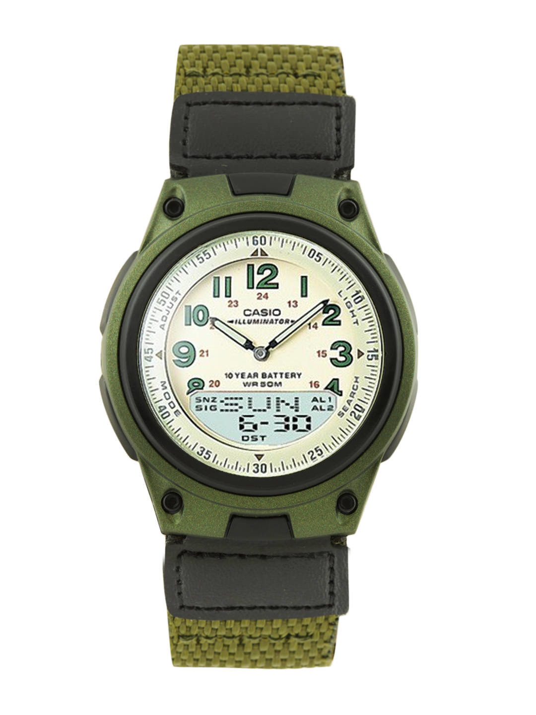 Buy CASIO Youth Combination Men Cream Coloured Dial Analogue & Digital ...