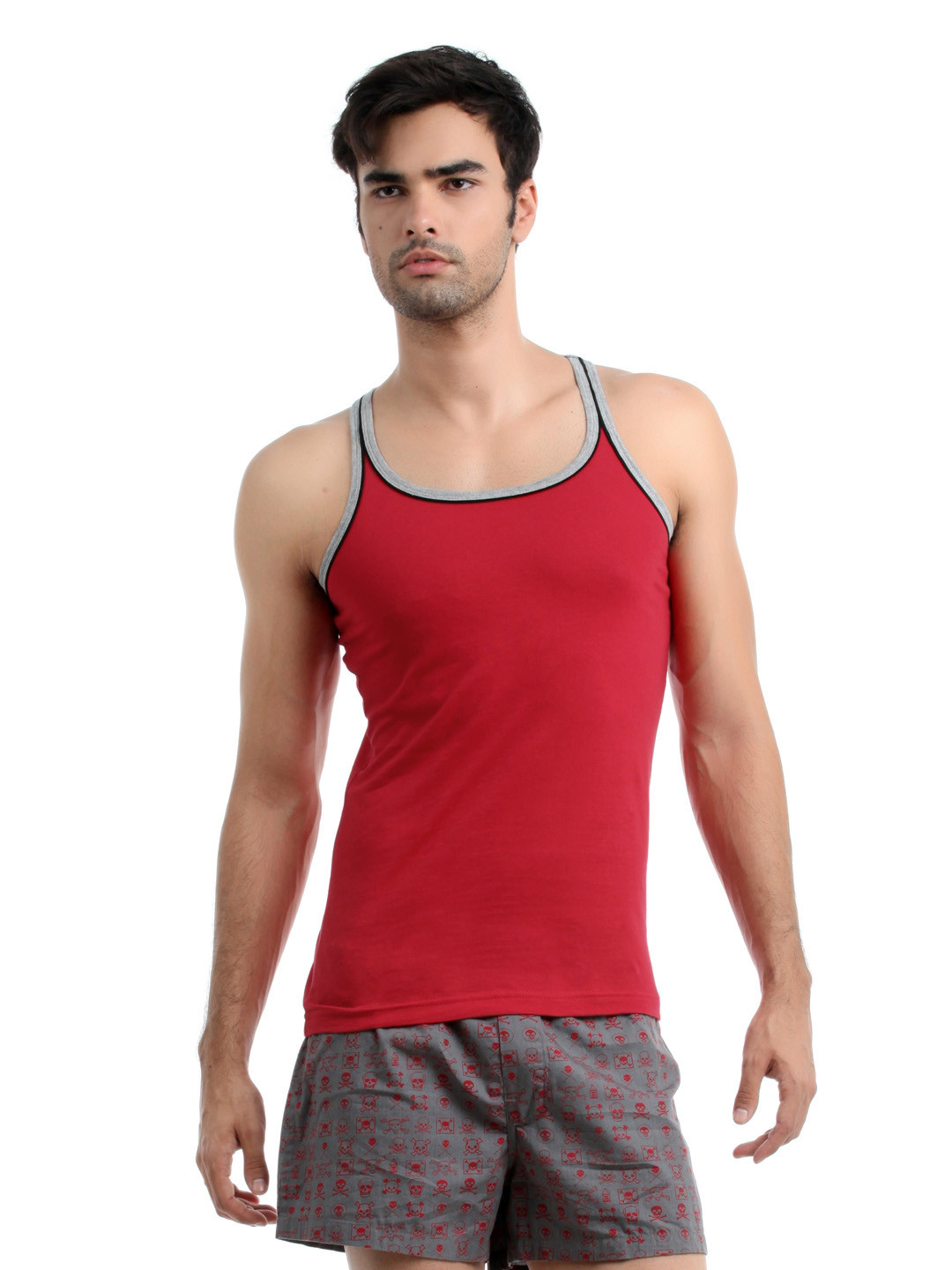 Buy Chromozome Men Red Innerwear Vest - Innerwear Vests for Men 50642 ...
