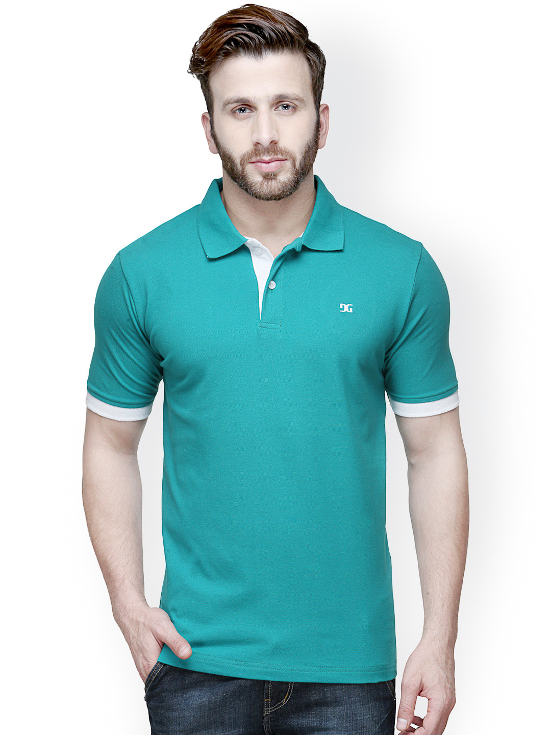 Buy Dazzgear Men Teal Blue Polo T Shirt - Tshirts for Men 808679 | Myntra
