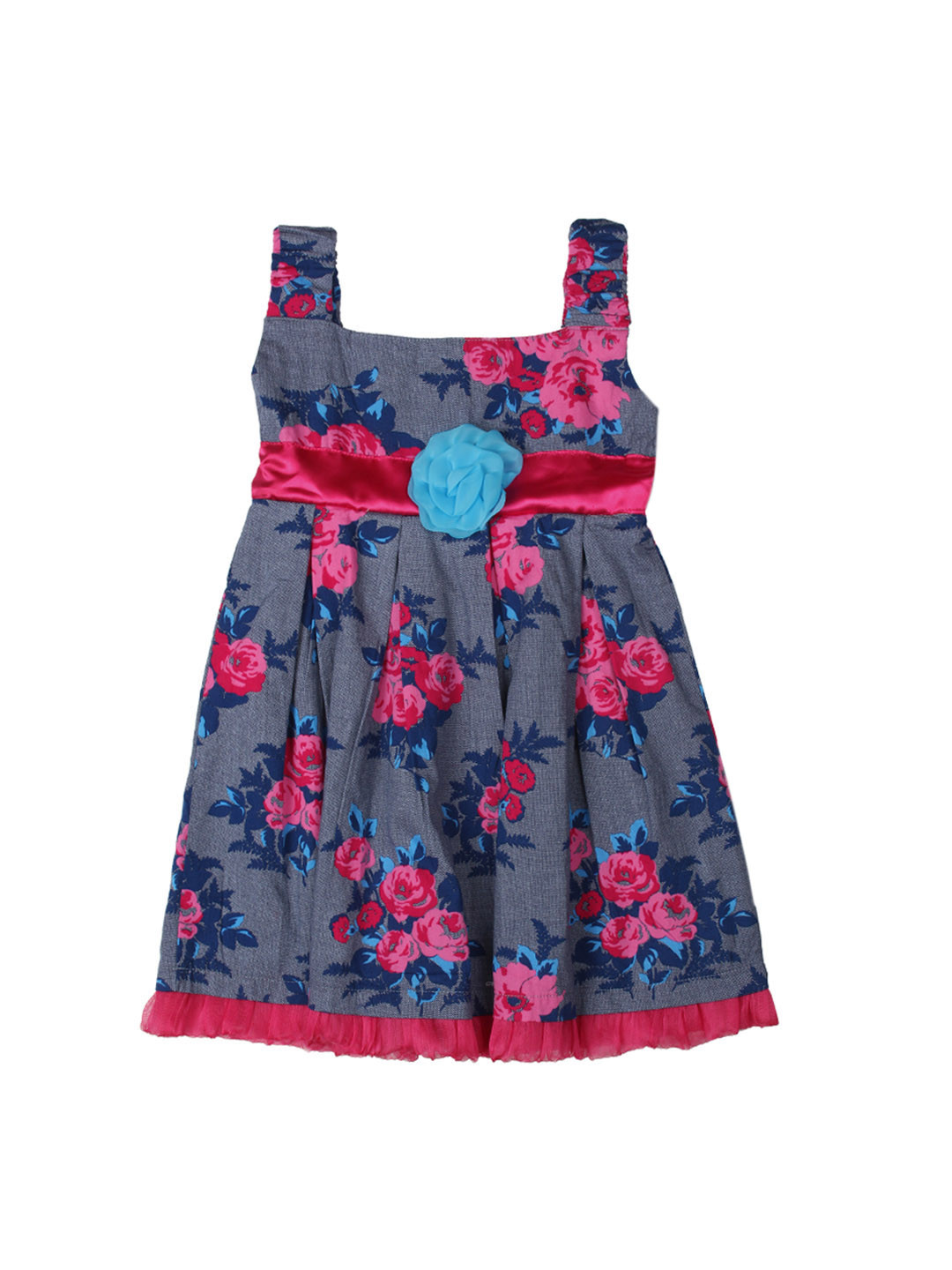 Buy Doodle Girls Pink Floral Printed Dress - Dresses for Girls 87242 ...