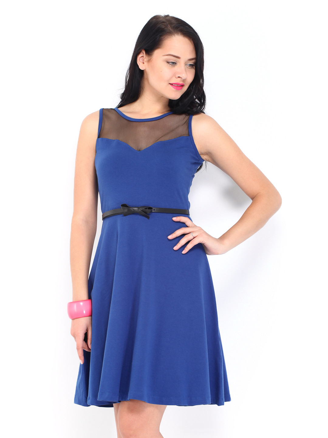 Buy DressBerry Blue Flare Berry Dress - Dresses for Women 366003 | Myntra