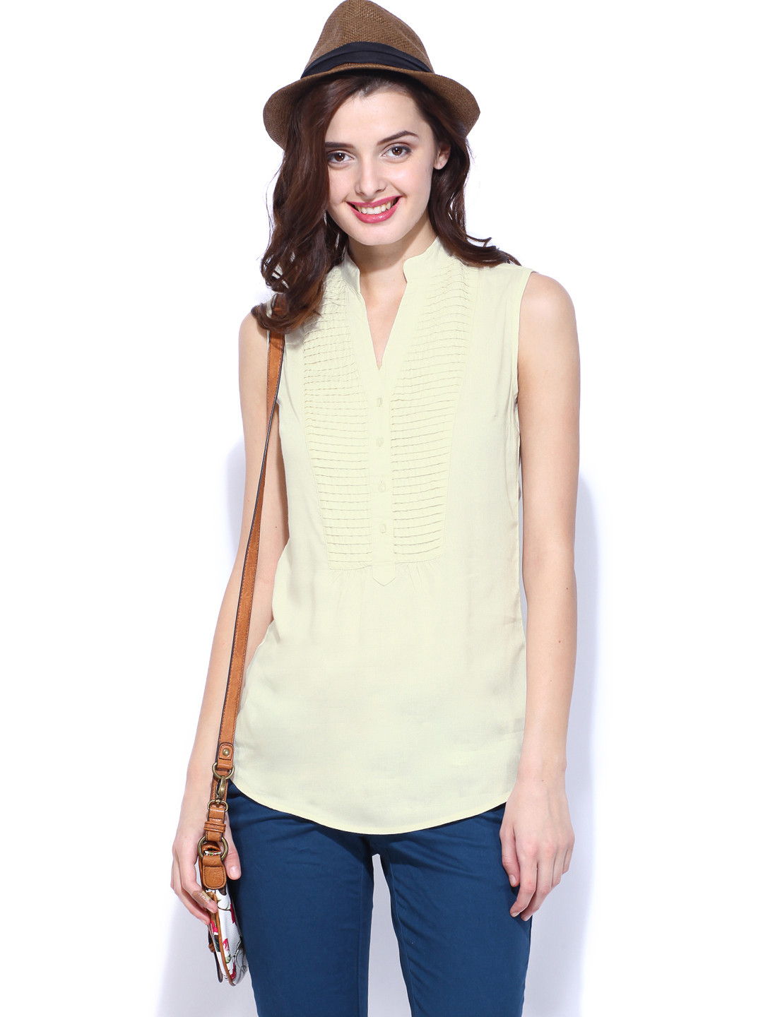 Buy DressBerry Women Cream Coloured Top - Tops for Women 272488 | Myntra