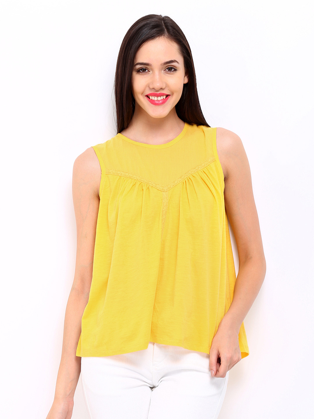 Buy DressBerry Women Yellow Top - Tops for Women 219362 | Myntra