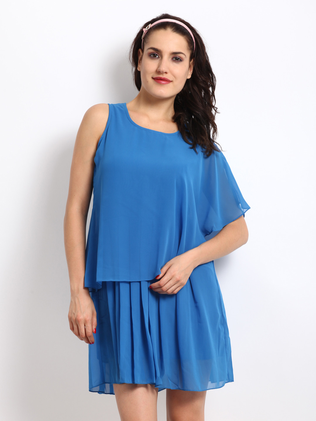 Buy ELLE Blue Layered Dress - Dresses for Women 171809 | Myntra