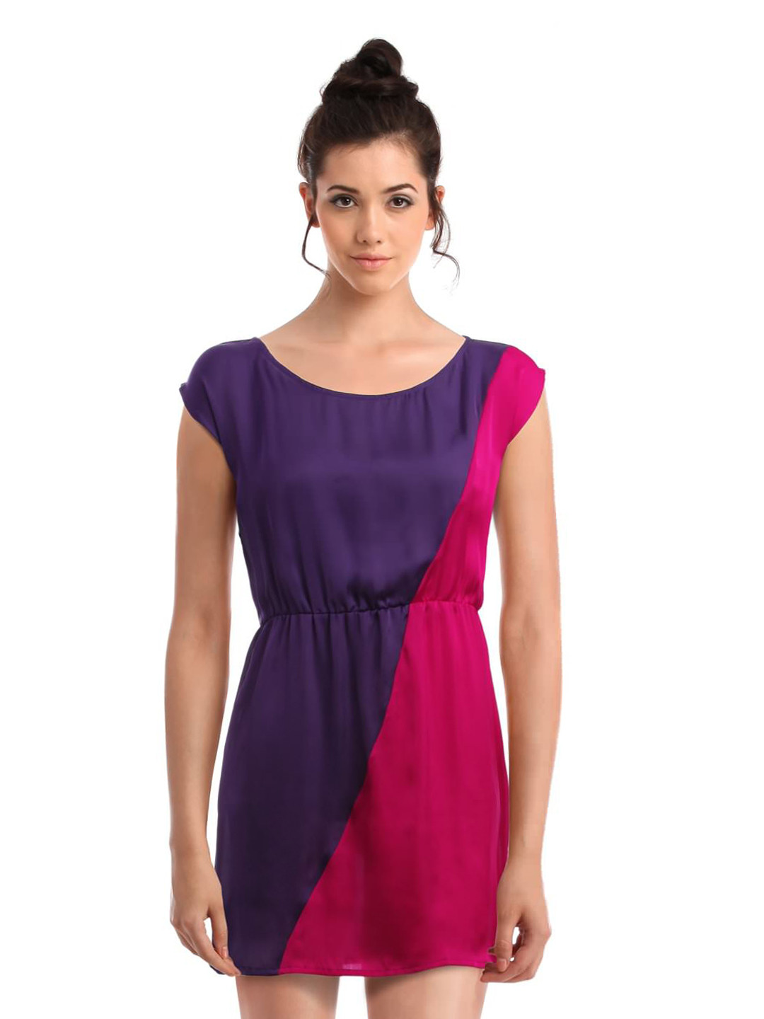 Buy FEMMELLA Women Purple Color Block Dress - Dresses for Women 52155 ...