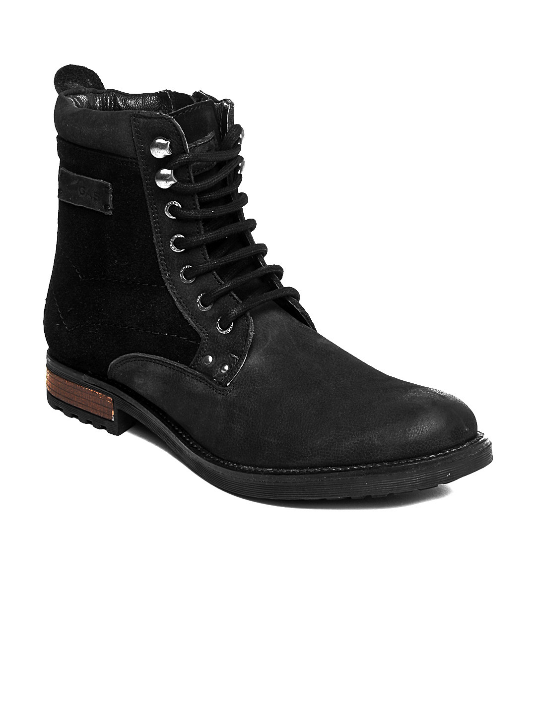 Buy GAS Men Black Leather Snug Boots - Casual Shoes for Men 196722 | Myntra