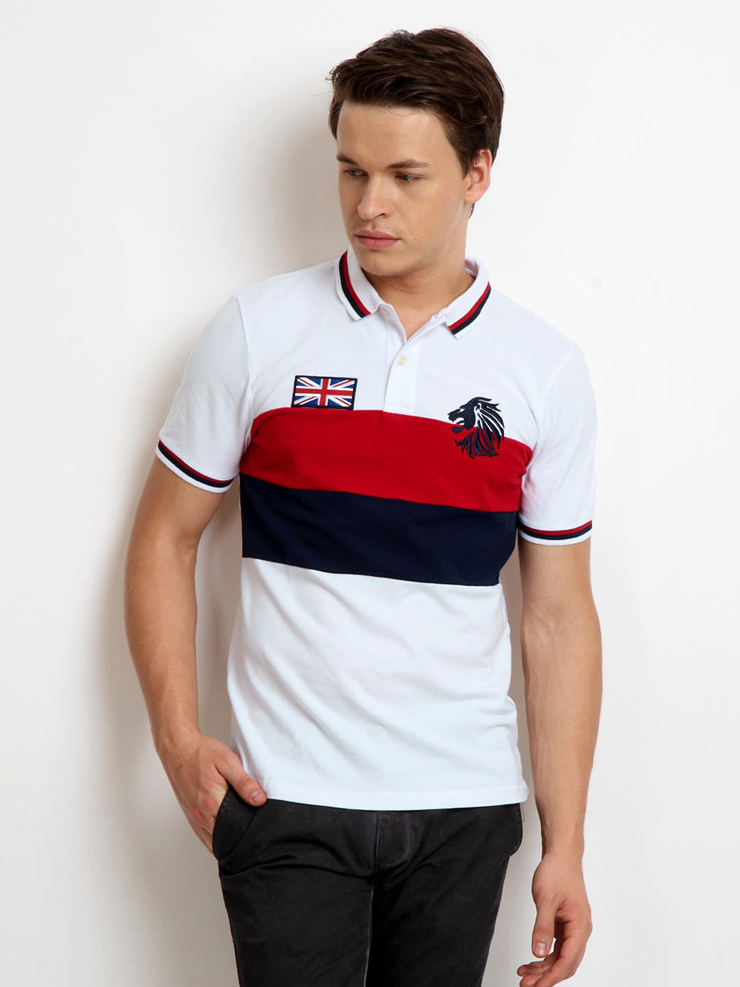 Buy Giordano Men White Slim Fit Polo T Shirt - Tshirts for Men 183787 ...