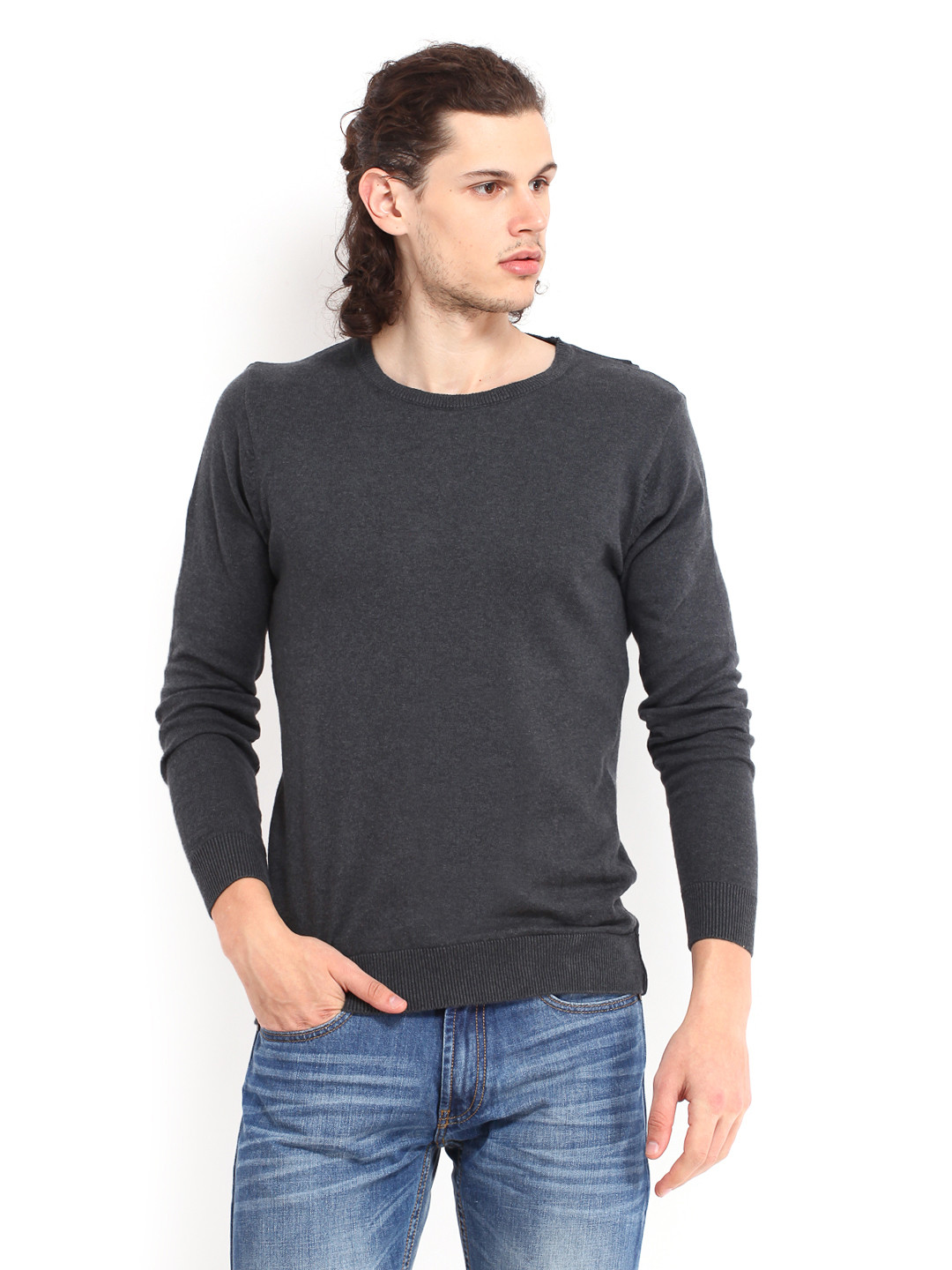 Buy HIGHLANDER Men Dark Grey Sweater - Sweaters for Men 447215 | Myntra