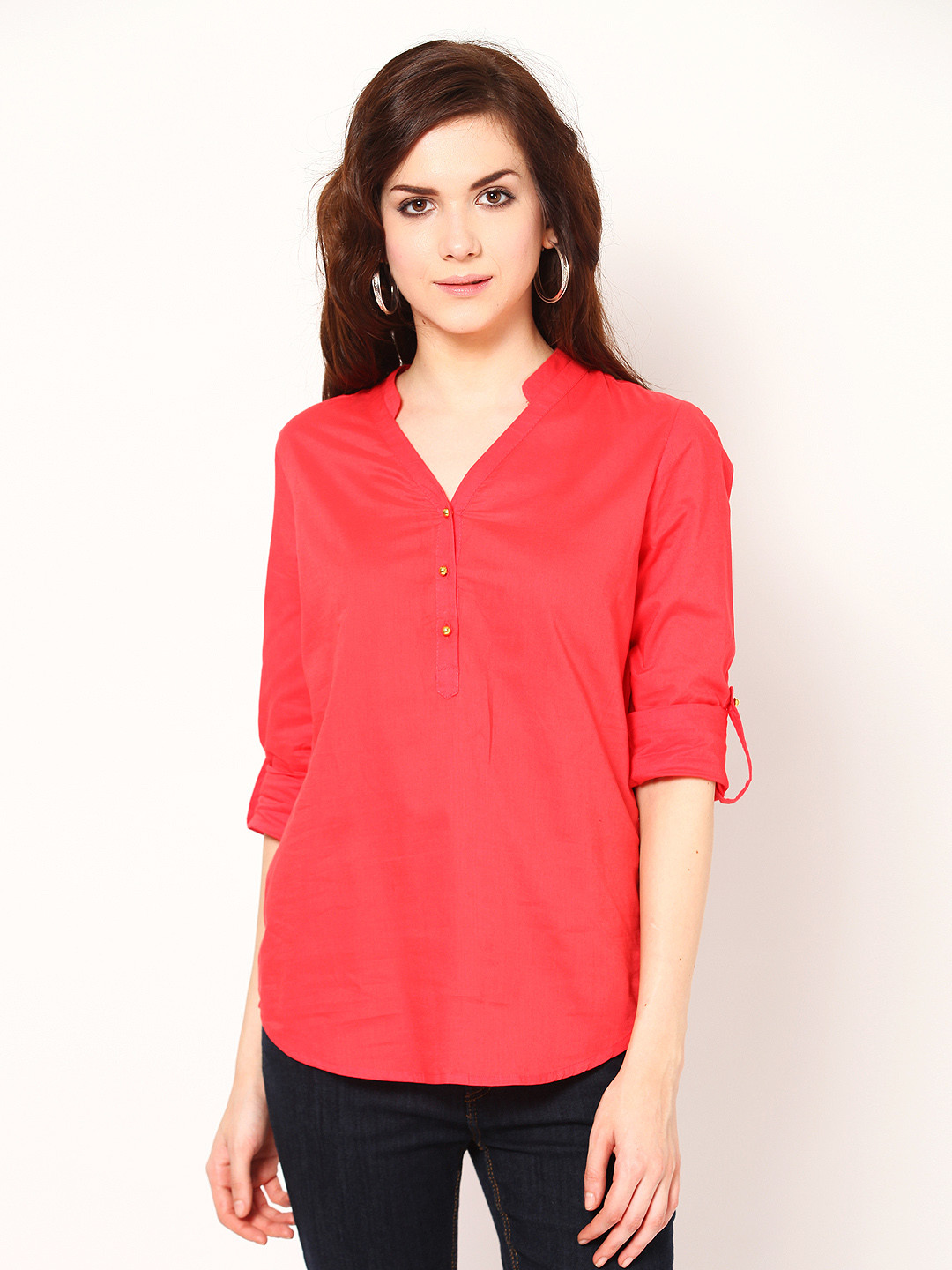 Buy Harpa Women Coral Red Top - Tops for Women 263464 | Myntra