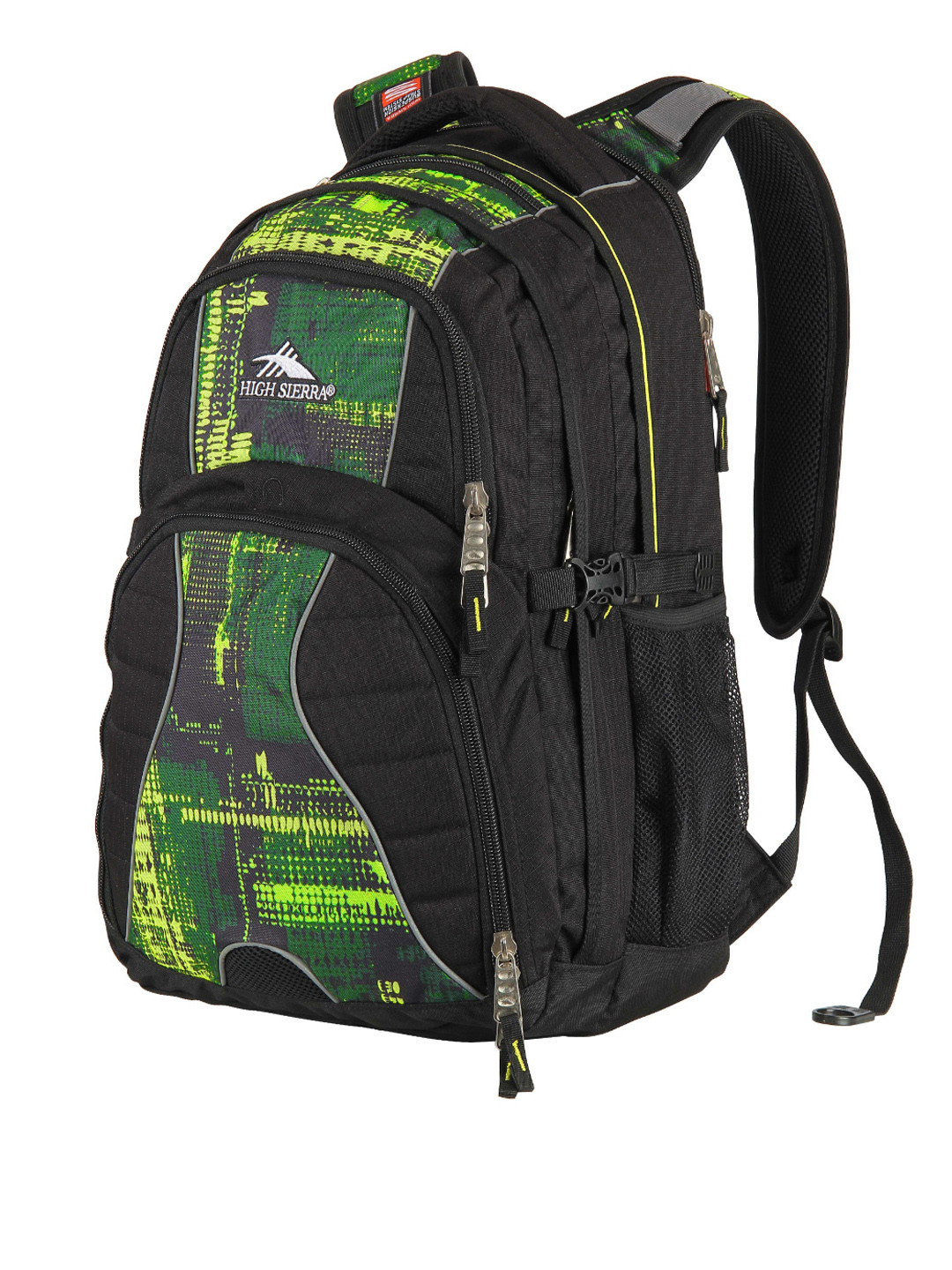 Buy High Sierra Unisex Black & Neon Green Swerve Backpack - Backpacks ...