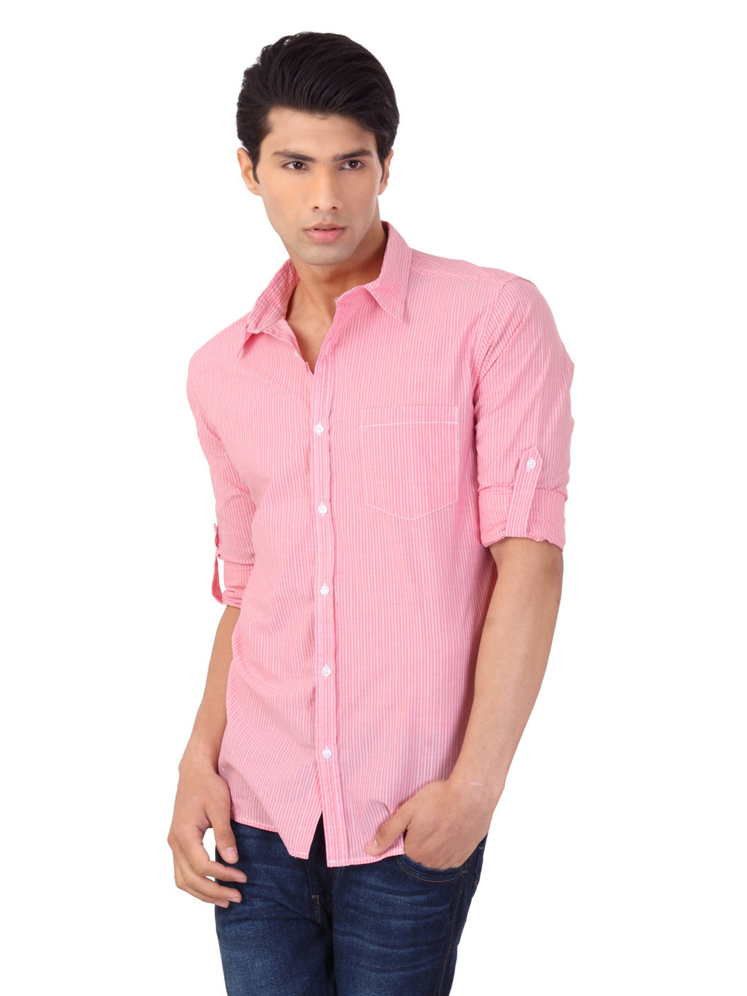 Buy Highlander Men Pink Striped Shirt - Shirts for Men 84521 | Myntra