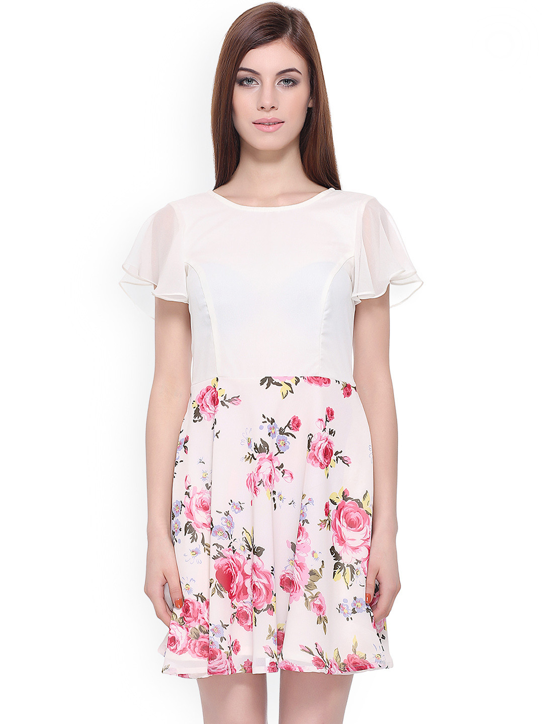 Buy Iti White Printed Fit & Flare Dress - Dresses for Women 789214 | Myntra