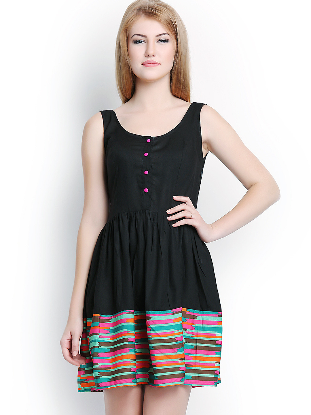 Buy Iti Black Fit & Flare Dress - Dresses for Women 611452 | Myntra