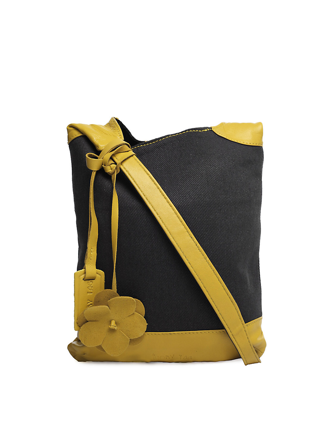 Buy Ivory Tag Women Yellow & Charcoal Sling Bag - Handbags for Women ...